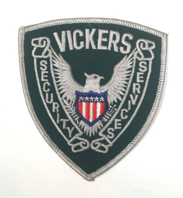 PATCH Vickers Security Services Silver Eagle on Green Background Flag Stars 4" | eBay