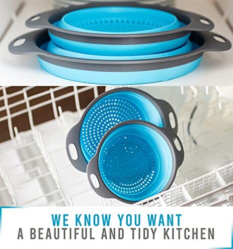2 Pcs Colander Set Collapsible Colanders By Sink Strainers For Kitchen 2 & 3 Qt 736631250513| eBay