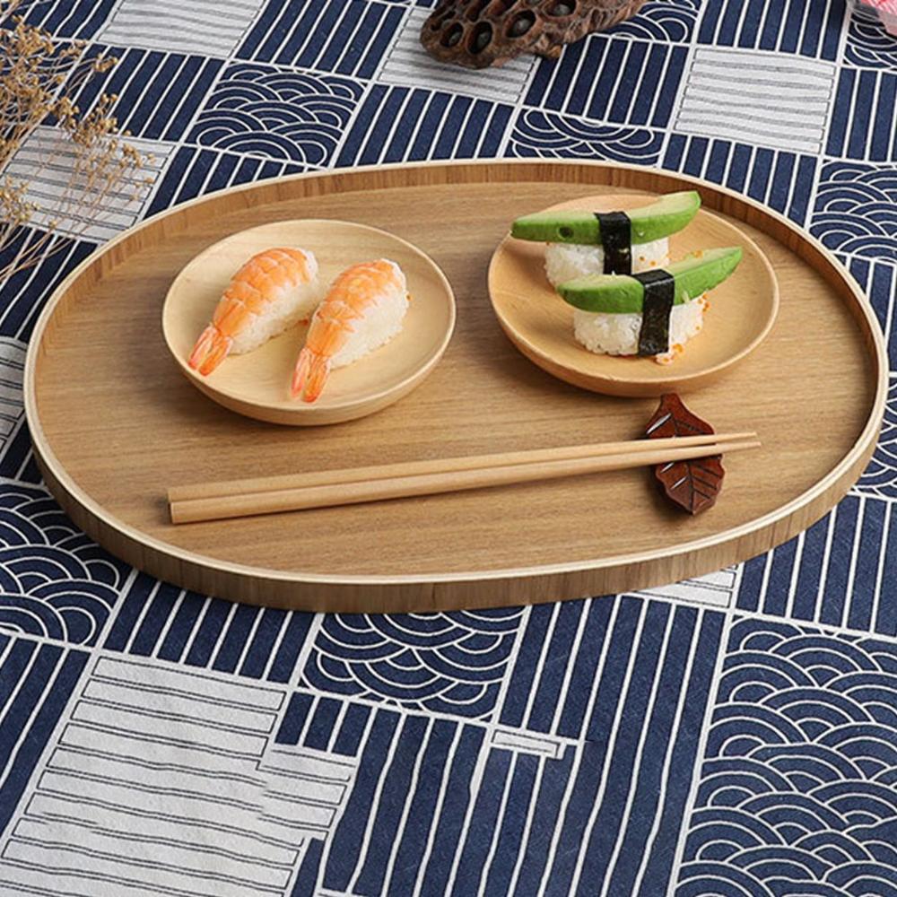Rectangle Wooden Tea Tray Serving Table Plate Snacks Food Storage Dish ...