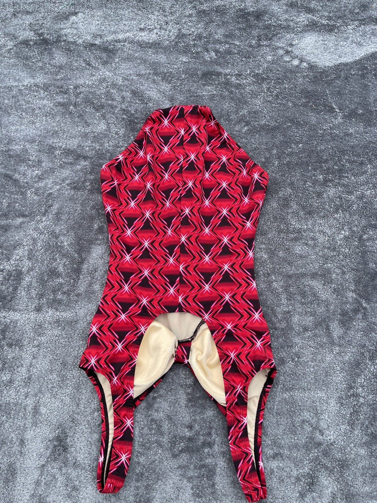 speedo Swimsuit 8 red black one piece Womens L V Neck… - Gem