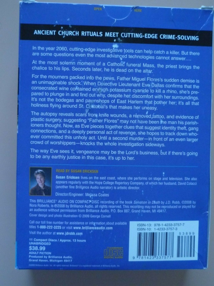 SALVATION IN DEATH AUDIO BOOK ON 11 CD's, Author R.D. ROBB | eBay