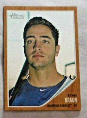 2011 Topps Heritage #C23 Ryan Braun Milwaukee Brewers Baseball Card ...