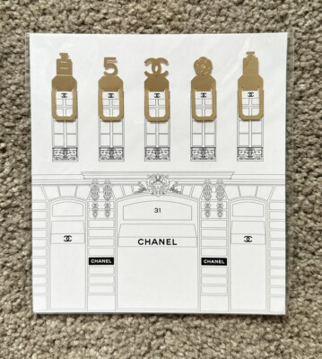 Chanel VIP Gift 5 pcs Bookmark Set Metal Gold Bookplate | eBay