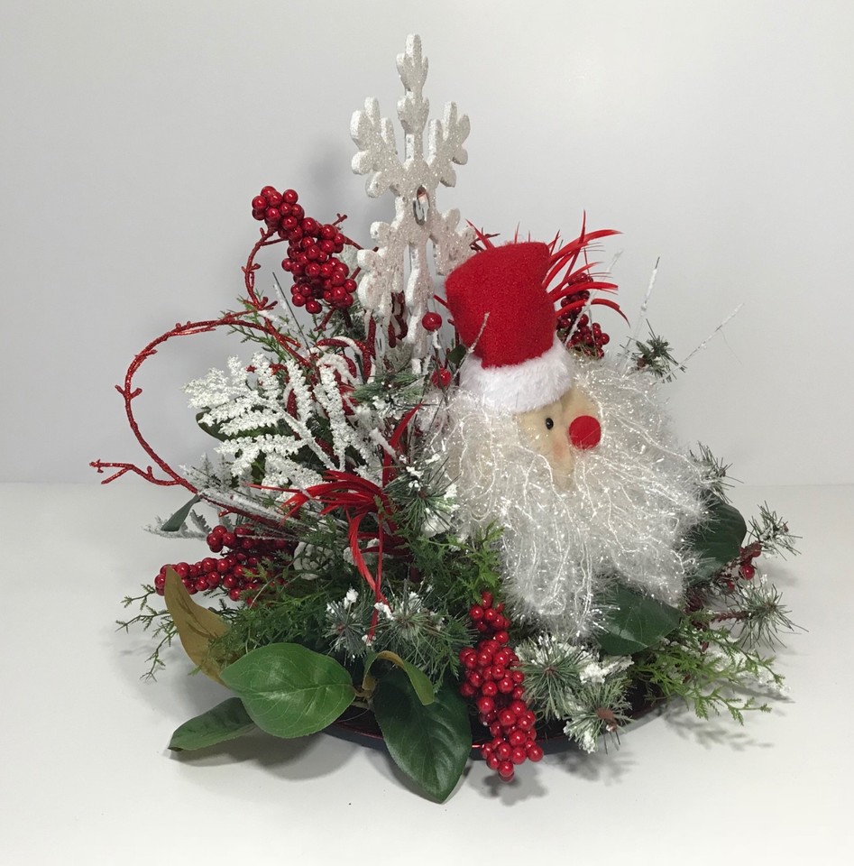 SANTA CLAUS CHRISTMAS CENTERPIECE HOLIDAY XMAS WHIMSICAL TABLE ...