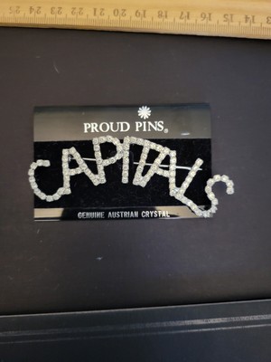 Large Proud Pins Washington Capitals Rhinestone Silvertone Pin Brooch ...
