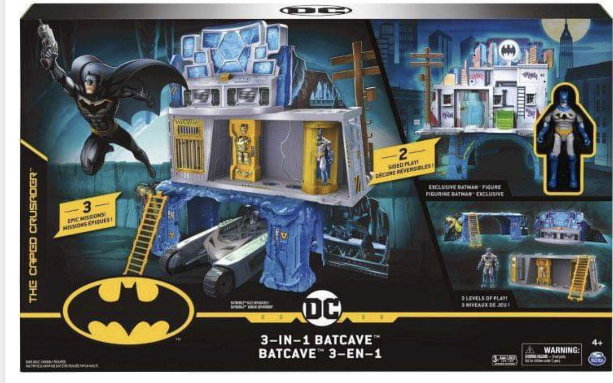 New DC BATMAN 3-in-1 Batcave Playset w/ Exclusive Action Figure and ...