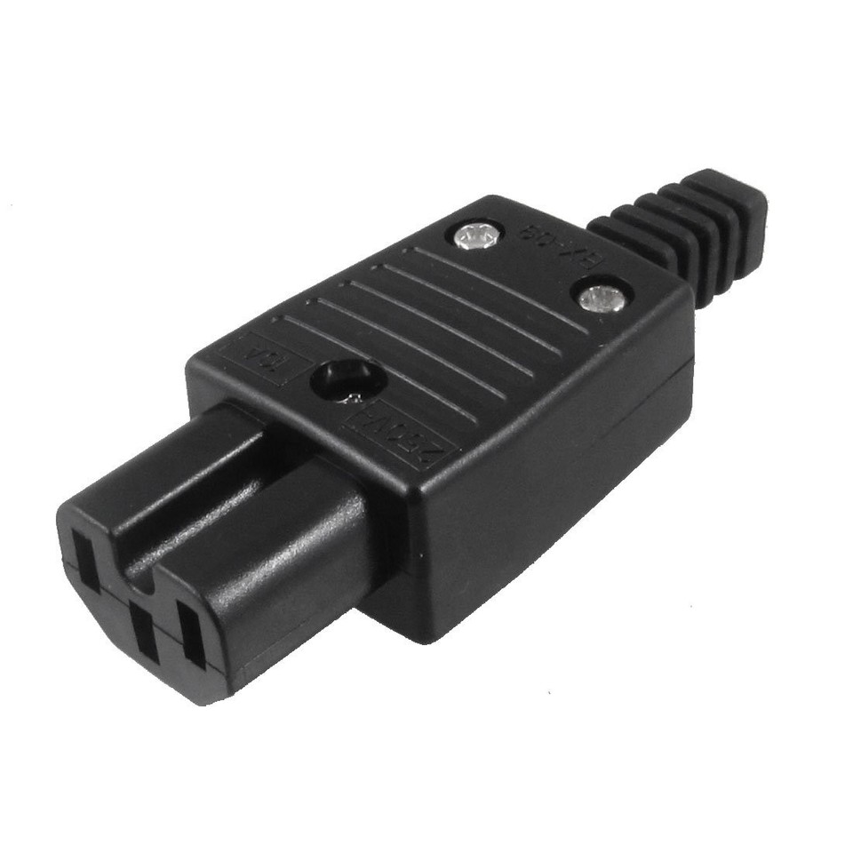 Black IEC320 C15 Female Outlet Socket Adapter Connector AC 250V 10A ...