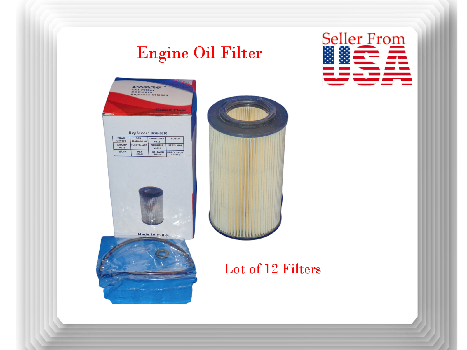 Lot of 12 x Engine Oil Filter SOE5610 Fits:OEM#263203C100 Hyundai Kia 3 ...