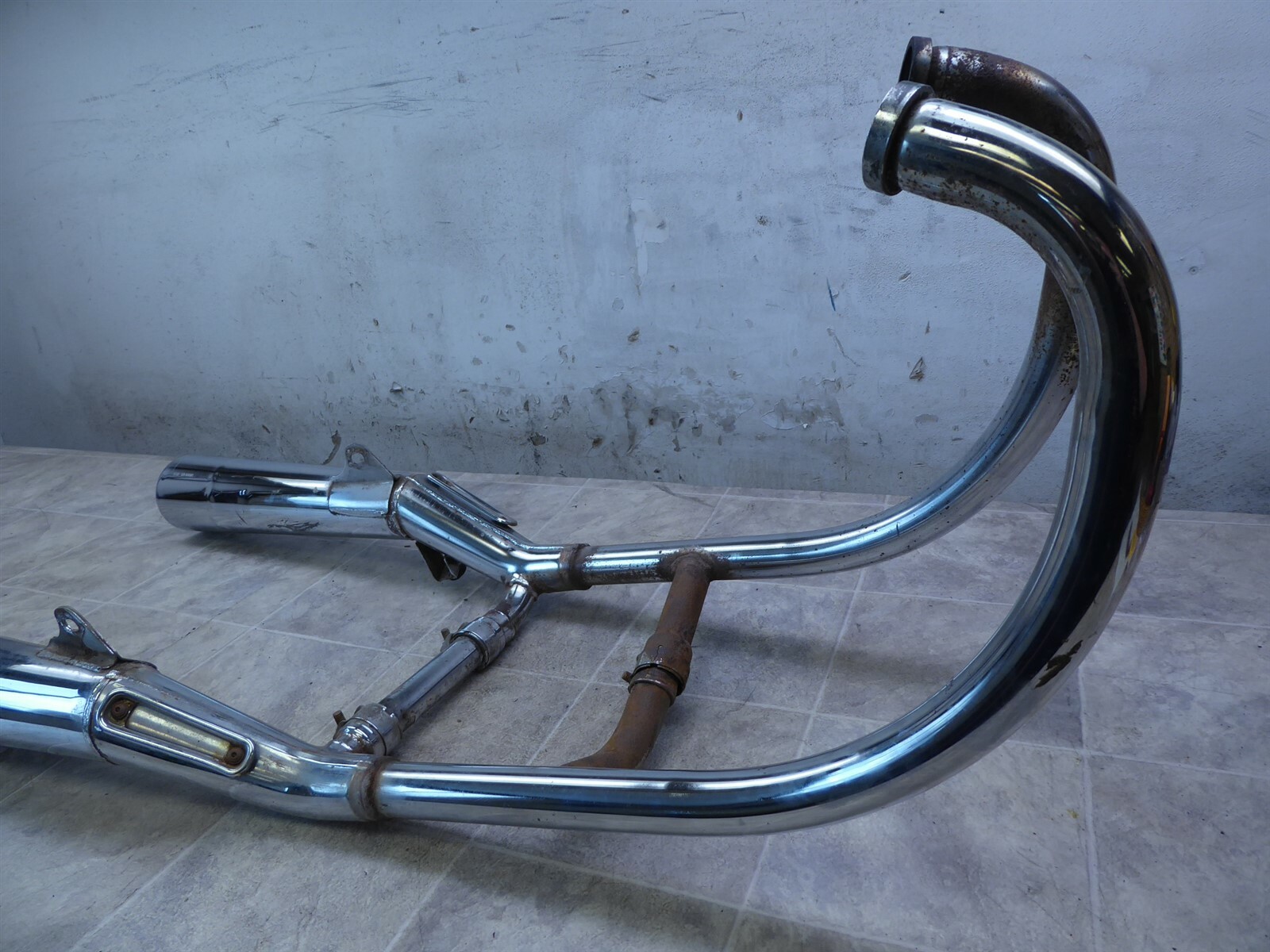 1982 Yamaha XS400R Seca Y222-2) chrome exhaust headers muffler pipes ...