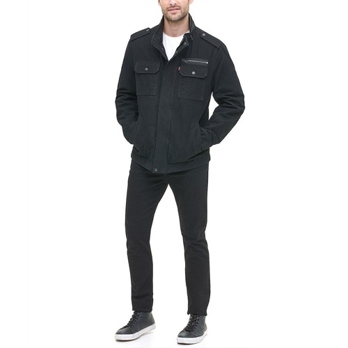 New NWT $180 M Mens Levi's Midweight Military Field Jacket Black Light Coat 882713835410| eBay