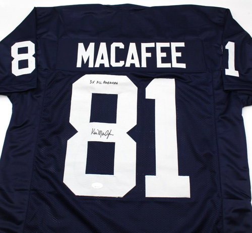 Ken MaCafee Signed Custom Blue Notre Dame Football Jersey w/JSA COA ...