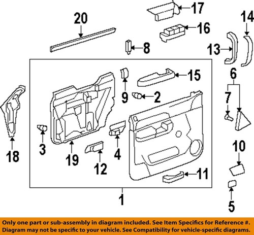 2010-2013 Chevrolet Silverado Sierra Gray Driver Door Panel | Left ...