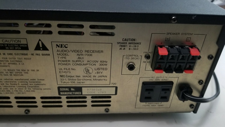 NEC AVR-700 Vintage Stereo Receiver Nice | eBay