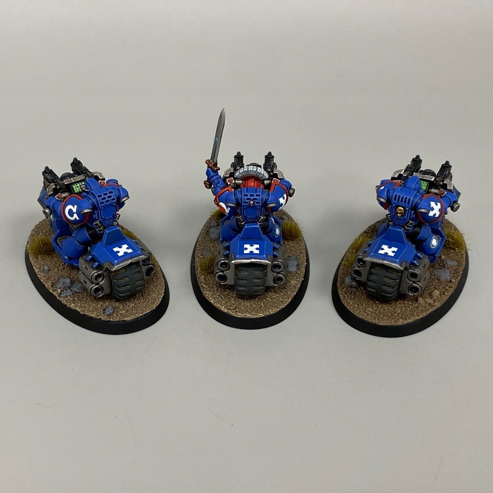 ULTRAMARINES BIKER/BIKE SQUADRON WARHAMMER 40K SPACE MARINES PAINTED ...