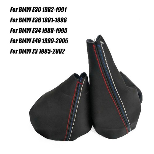For BMW E30 E36 Z3 Leather Gear Shift Knob Handbrake Gaiter Boot Cover ...