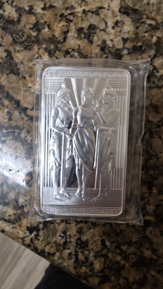 10 oz The Three Graces The Great Engravers 999.9 Fine Silver Bar Royal ...