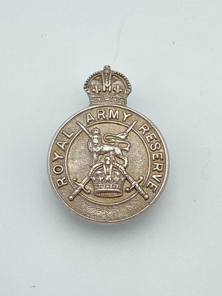 Antique Sterling Silver Royal Army Reserves Lapel Badge Birmingham 1938 ...