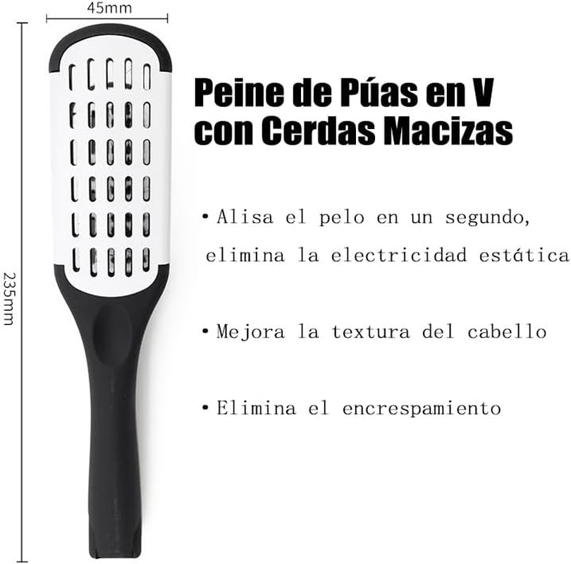 Tbest Peine Alisador De Cabello Cepillo Doble Cara Para Planchar Palo ...