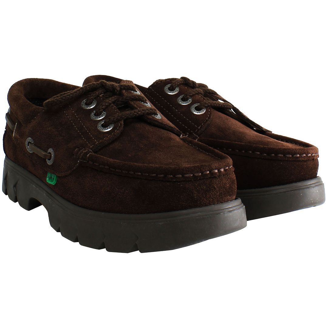 Kickers Lennon Boat Mens Dark Brown Shoes | eBay UK