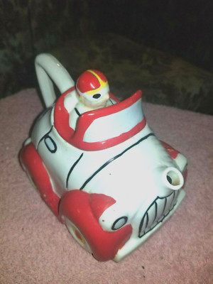 T42 Ceramic Race Car Teapot JSNY Lidded Tea Pot Vintage | eBay