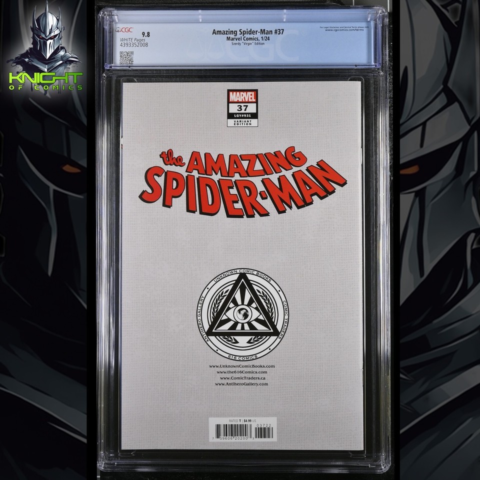 AMAZING SPIDER-MAN #37 - NATHAN SZERDY VIRGIN VARIANT MARVEL 2024 CGC 9 ...