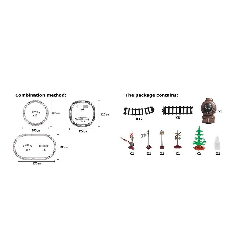 Remote Control Big Scale Steam Train Set with Sound & Light Freight ...
