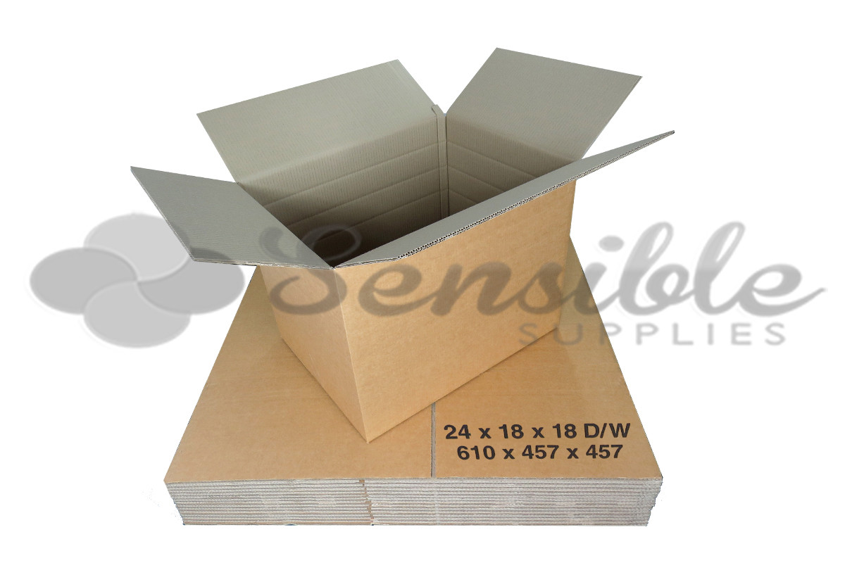 1 x LARGE DOUBLE WALL STRONG REMOVAL CARDBOARD MOVING BOXES - 24X18X18 ...