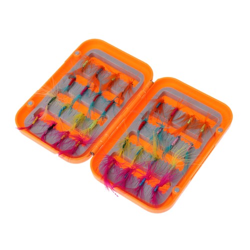 32 Pcs/Pack Fly Box & a Mixed Assortment of Flies for Trout Fly Fishing ...