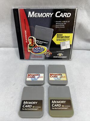 Playstation Memory Card with case holder w/ 4 memory cards 6S1 | eBay