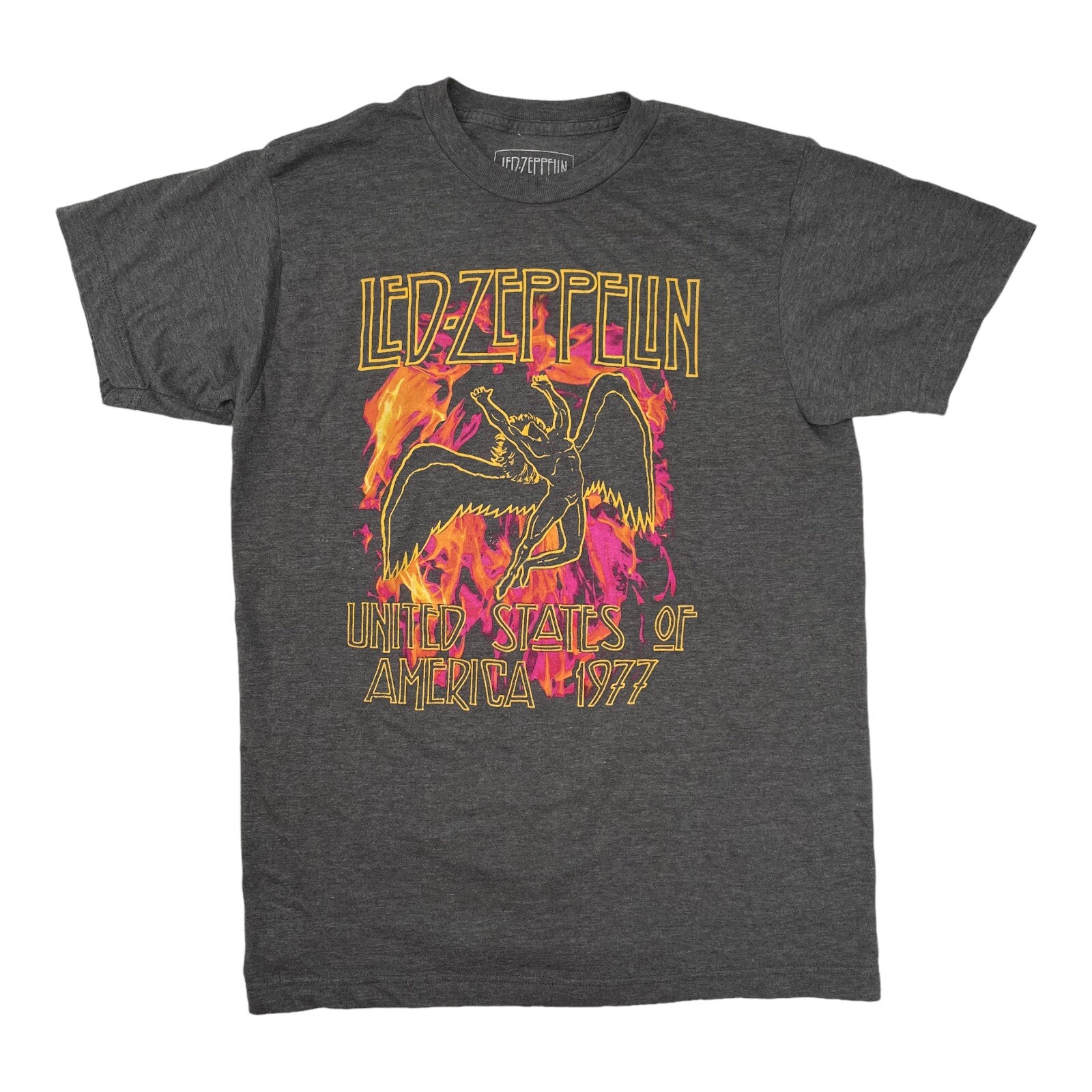 Led Zeppelin Official Tee Black Flames United States … - Gem