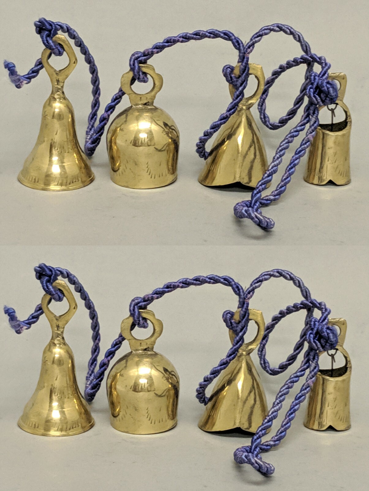 Bells Brass 4 on 36"Long Purple String Bells 1.5"Dia 3"Tall Set/2 FREE ...