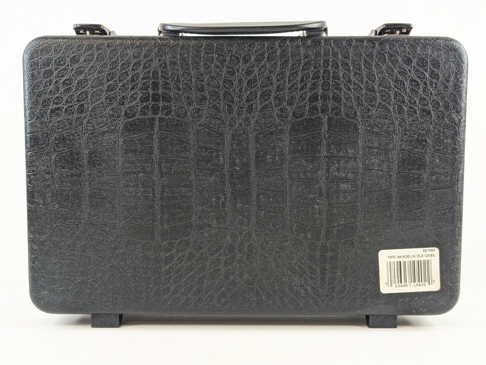Doskocil Pistol Gun Case Black Faux Alligator Hard Shell Locking ...