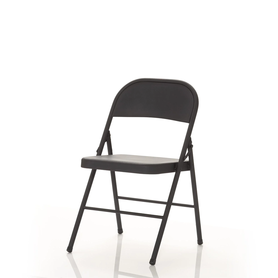 All-Steel Metal Folding Chair, Double Braced, Black (Set of 4) | eBay