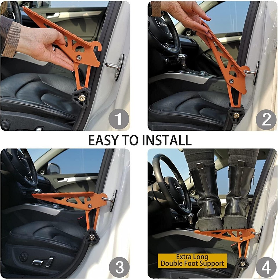 TOOENJOY Universal Foldable Car Door Step Latch Hook Mini Pedal Ladder ...