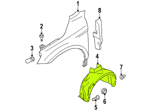Volvo XC60 10 - 17 OEM Fender Liner Splash Guard 31407824 Front Left ...