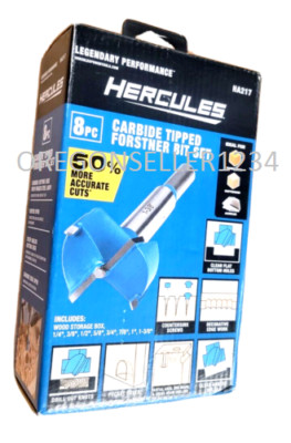 Hercules 1/4 in. - 1-3/8 in. Carbide Tipped Forstner Drill Bit Set with ...