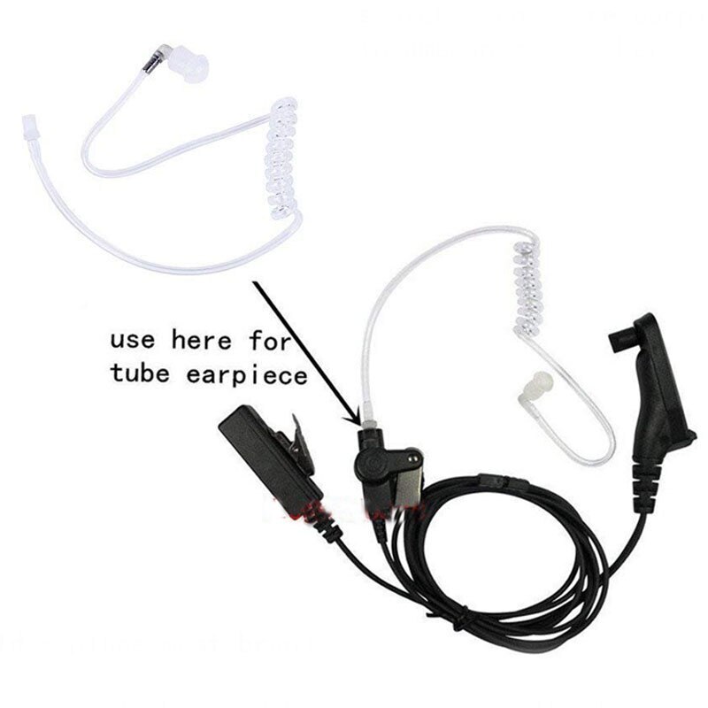 10PCS FBI Covert Acoustic Air Tube PTT Mic Earpiece Headset Earbuds for ...