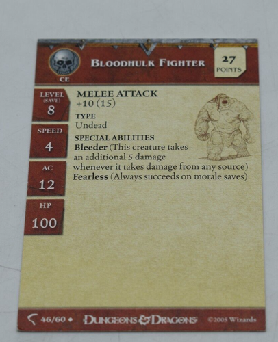 Bloodhulk Fighter DDM Dungeons and Dragons Miniatures 46 / 60 CE 2005 ...