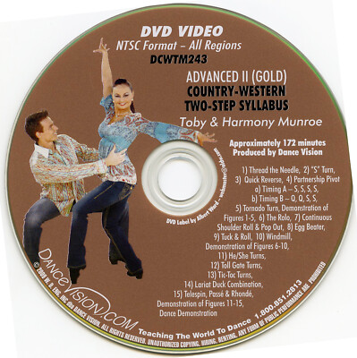 Country-Western Two-Step Syllabus, Gold, Toby Munroe DCWTM243 Dance ...