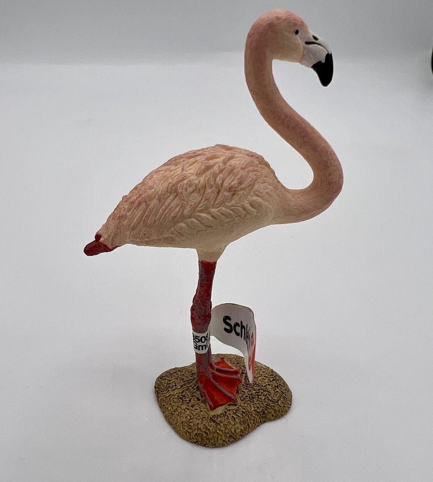 Schleich 14758 Flamingo (2015) - mit Fähnchen! Vogel Wasser Safari Tier ...