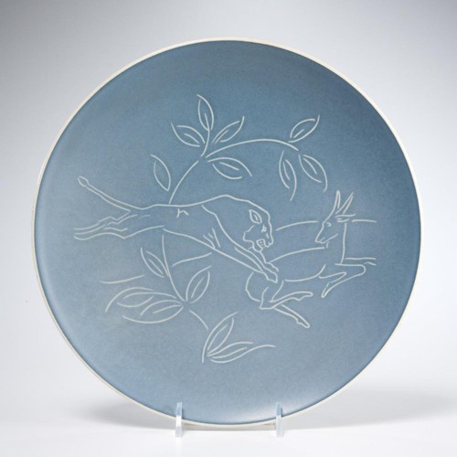 Poole Pottery England Sgraffito Plate Art Deco Style Hunt Wildlife ...