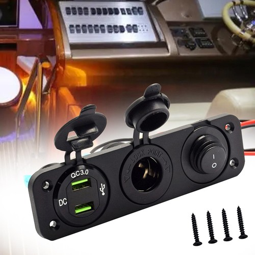 Car USB Socket 12V/24V Charger Outlet Socket Panel for Boat Cars Ships ...