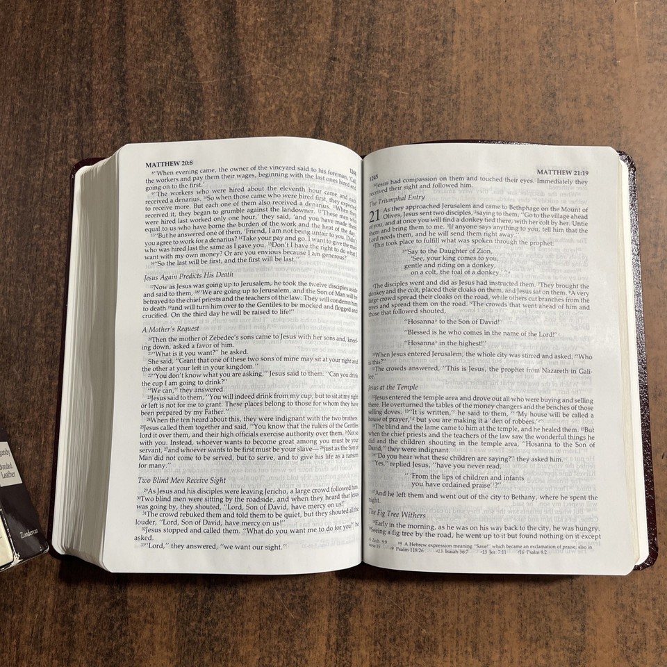 NIV 1984 Single Column Bible - Burgundy Bonded Leather - OOP 84 | eBay