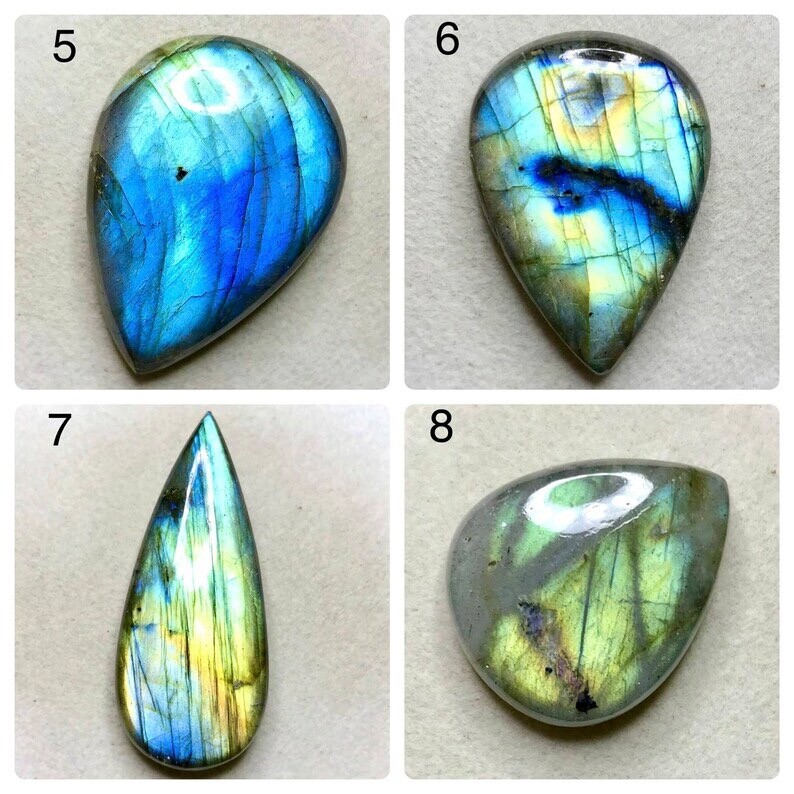 Fire Blue Labradorite Cabochon Loose Gemstone Cabs Multi Labradorite ...