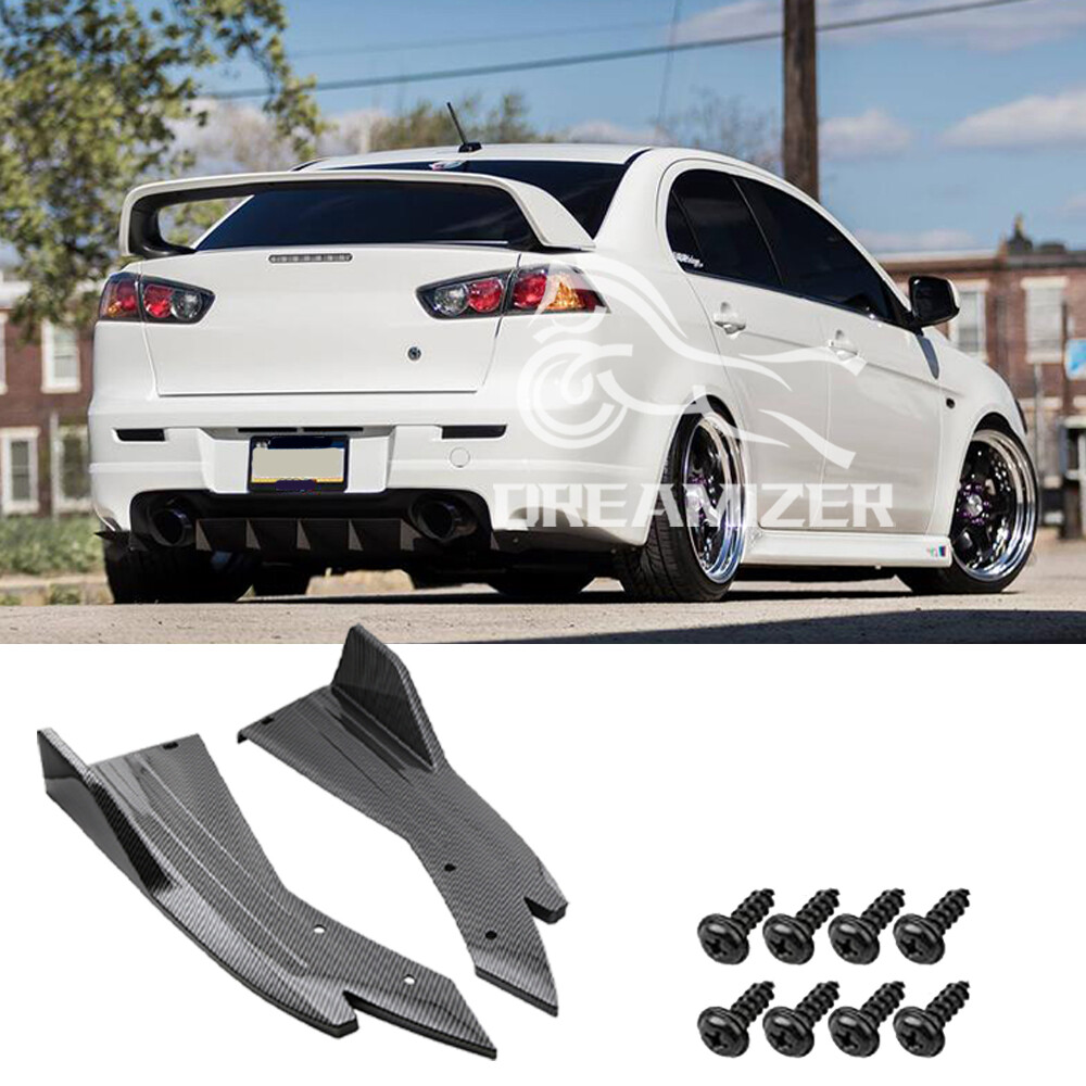 For Mitsubishi Lancer EVO X Carbon Rear Spats Bumper Spoiler Diffuser ...