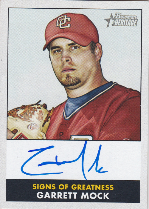 2007 Bowman Heritage Signs of Greatness #GM Garrett Mock D AUTO - NM | eBay