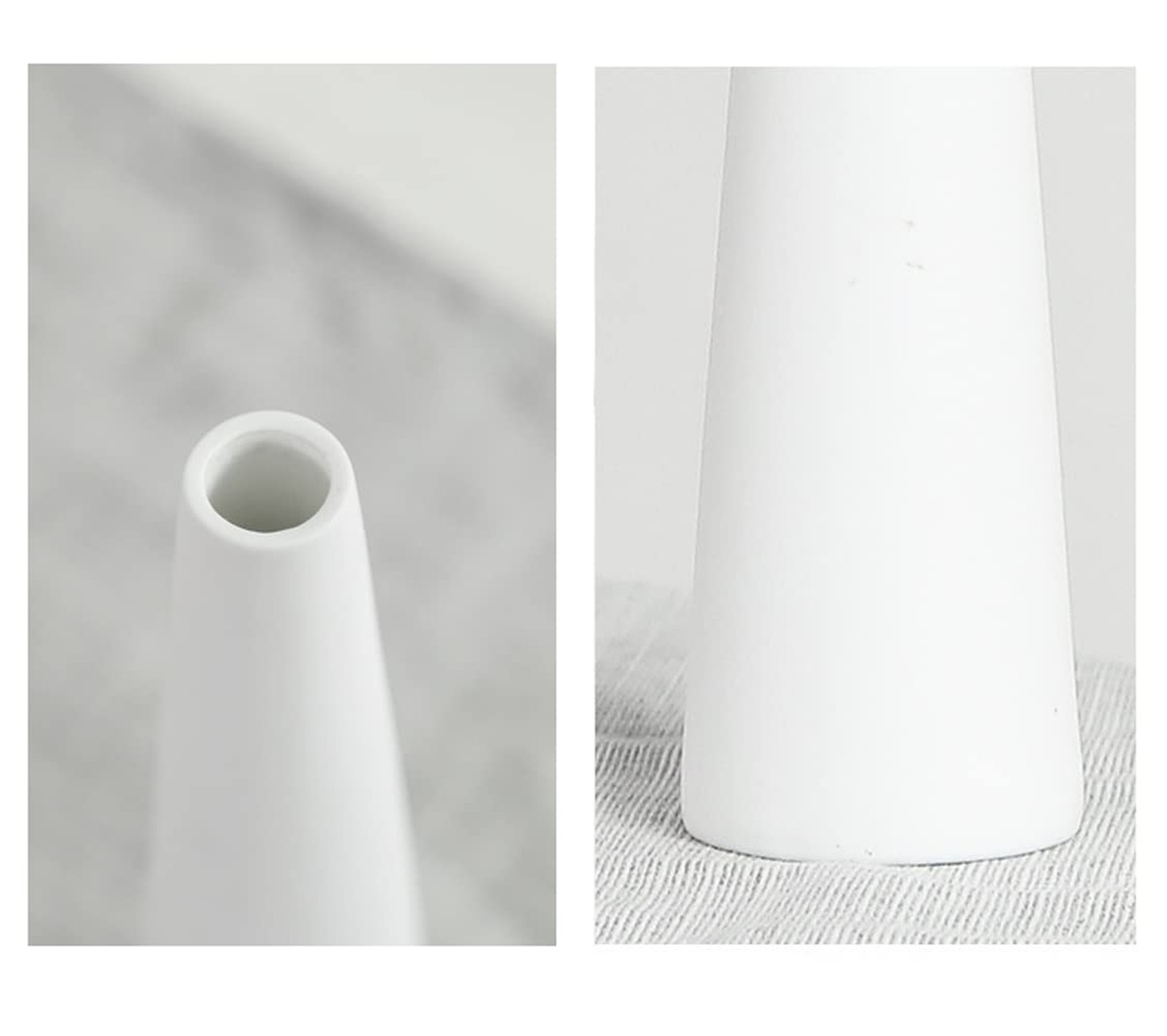 White Ceramic Bud Vase Tall Conic Flower Single Stem Vase Home ...