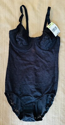 Bali BLACK Lace 'N Smooth Shaping Firm Control Body Briefer, US 34B NWT ...