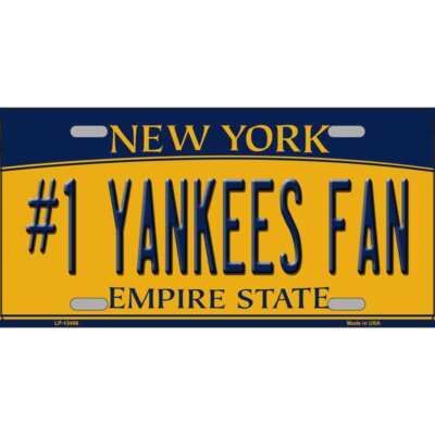 Number 1 Yankees Fan Novelty Metal License Plate Tag LP-13456 | eBay