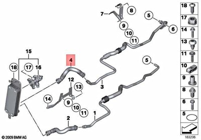 Genuine BMW F01 F01N Heat Exchanger Oil Cooler Pipe Outlet OEM ...